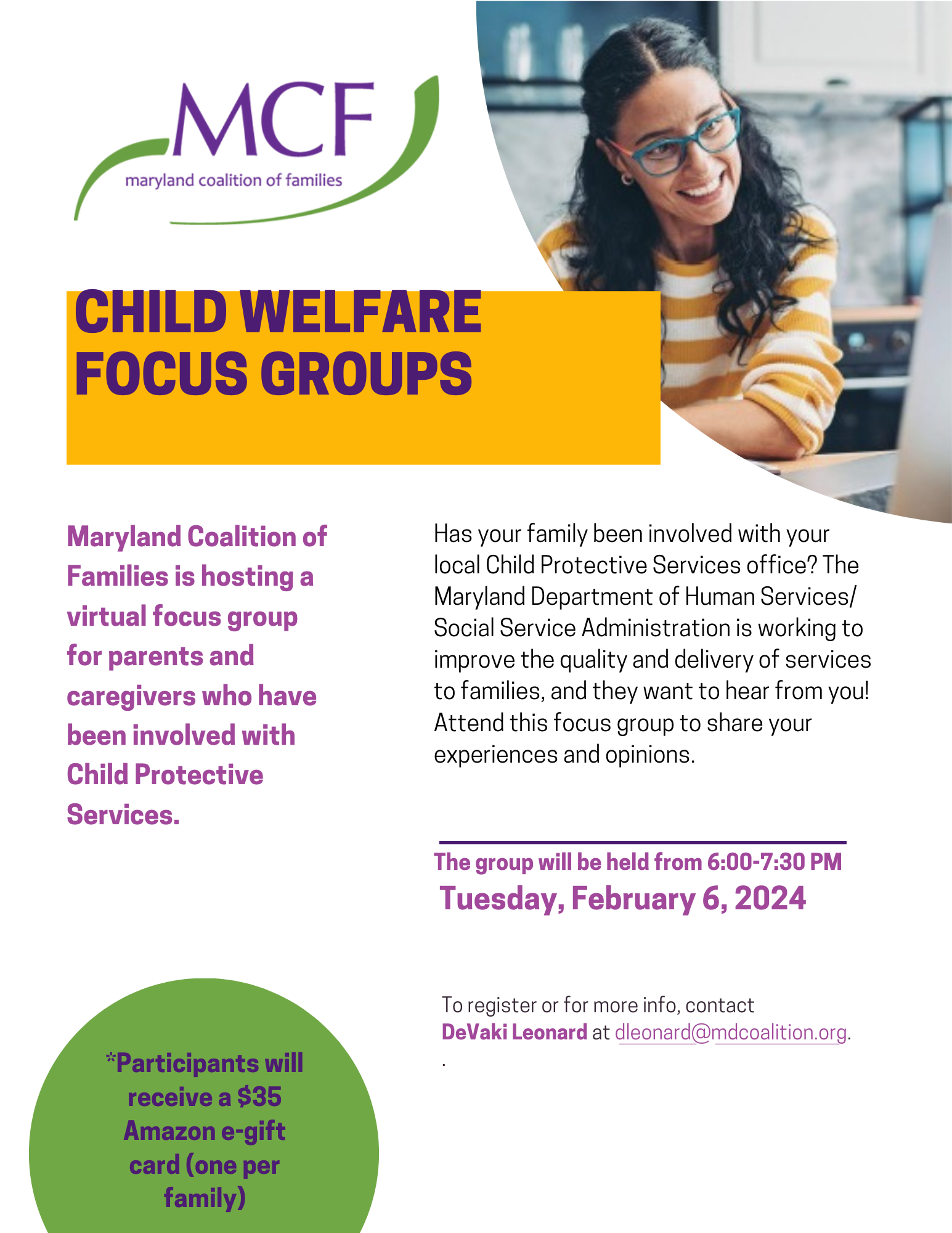 Child Welfare Focus Group - Maryland Coalition of Families