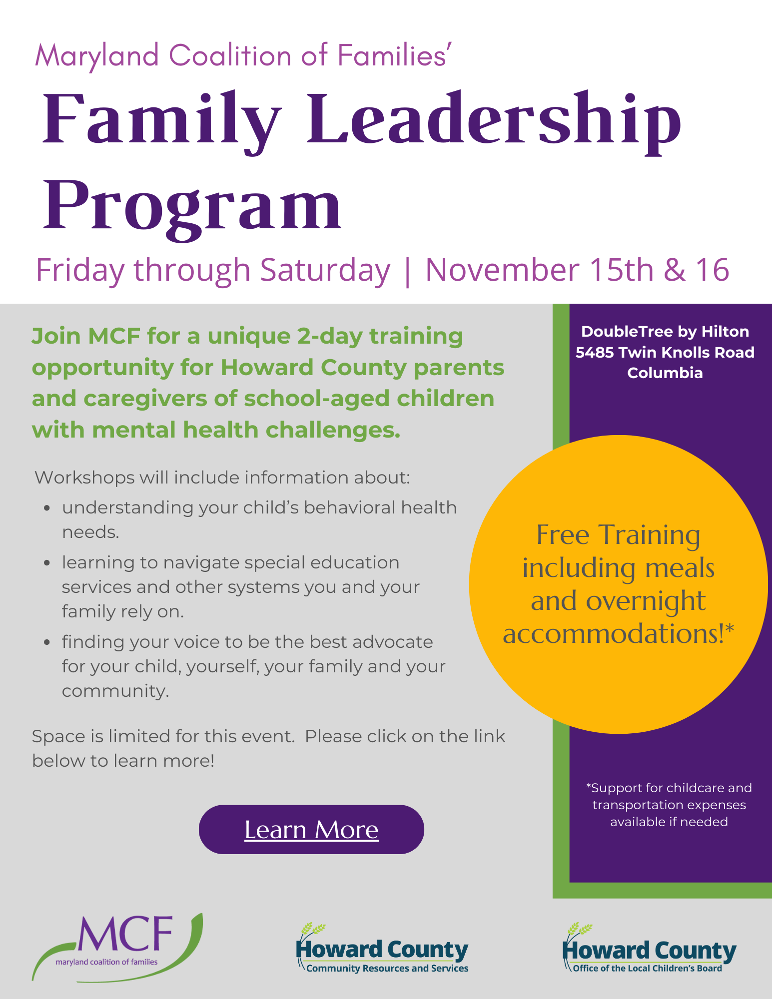 Family Leadership Program (Howard County) - Maryland Coalition of Families