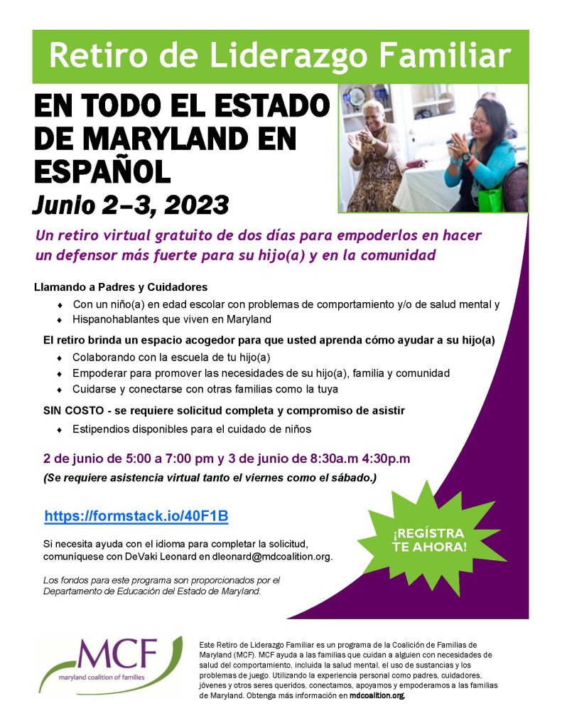 Retiro de Liderazgo Familiar - Maryland Coalition of Families