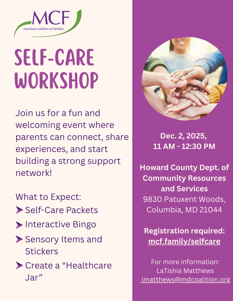 Self-Care Workshop - Maryland Coalition of Families